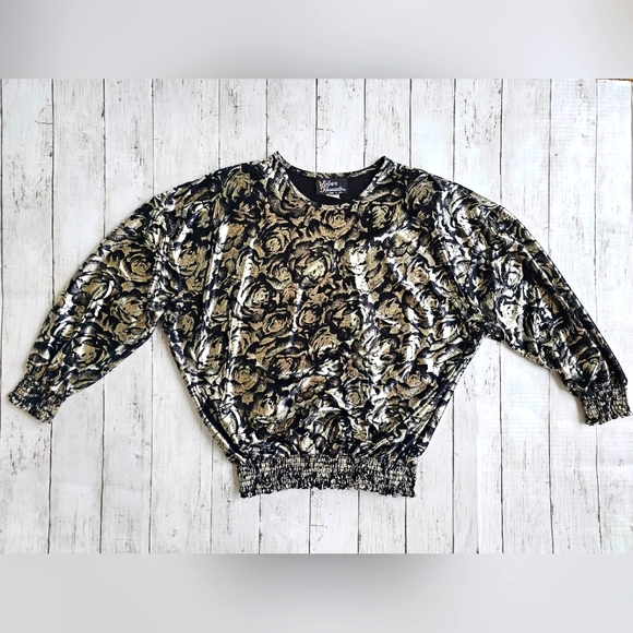 Silver Threads | Tops | Vintage Rare Silver Threads Metallic Silver ...
